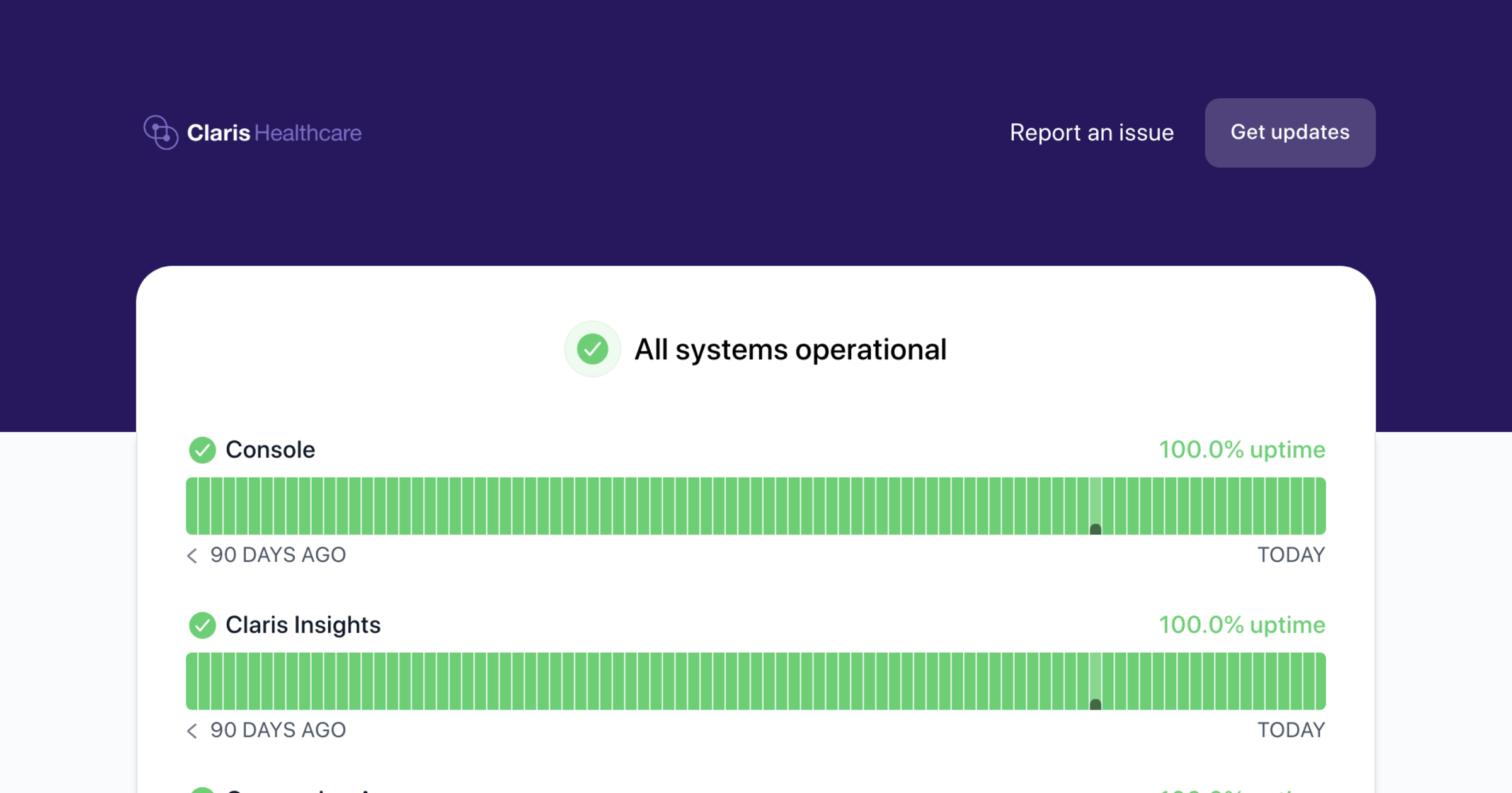 Claris Healthcare - Status
